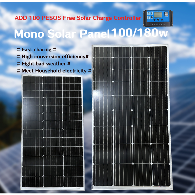 【Ready stock】100/180 Watt Monocrystalline Original Solar Panel IP67 ...