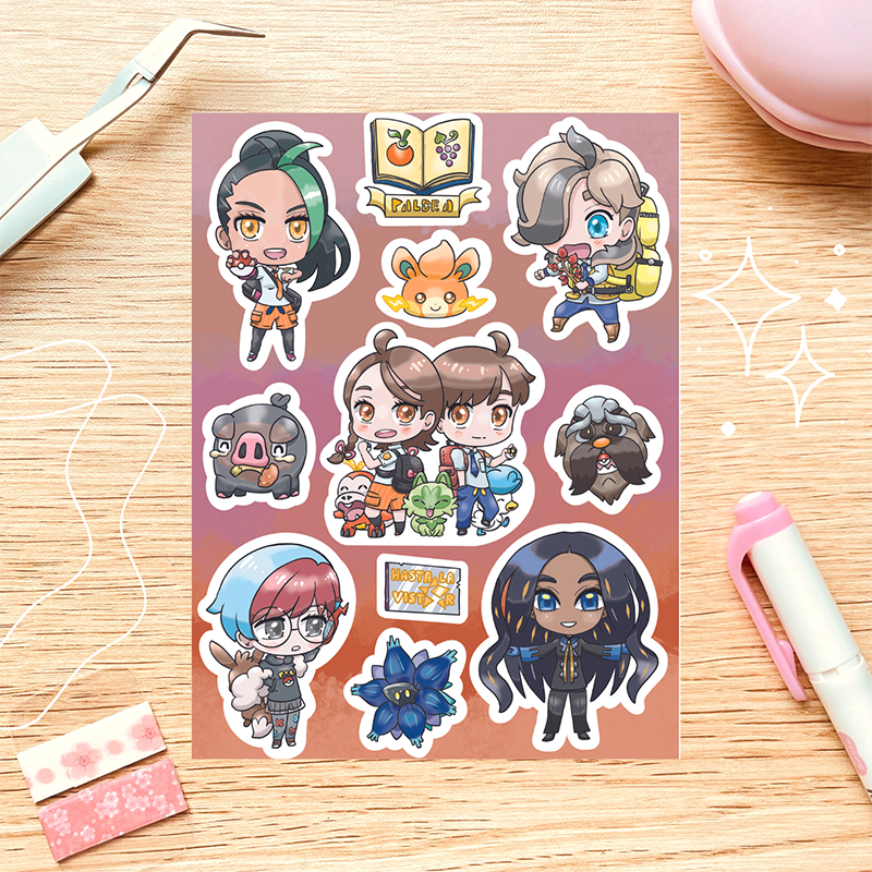 Pokemon Scarlet and Violet - Paldea Trainers Waterproof Sticker Sheet ...