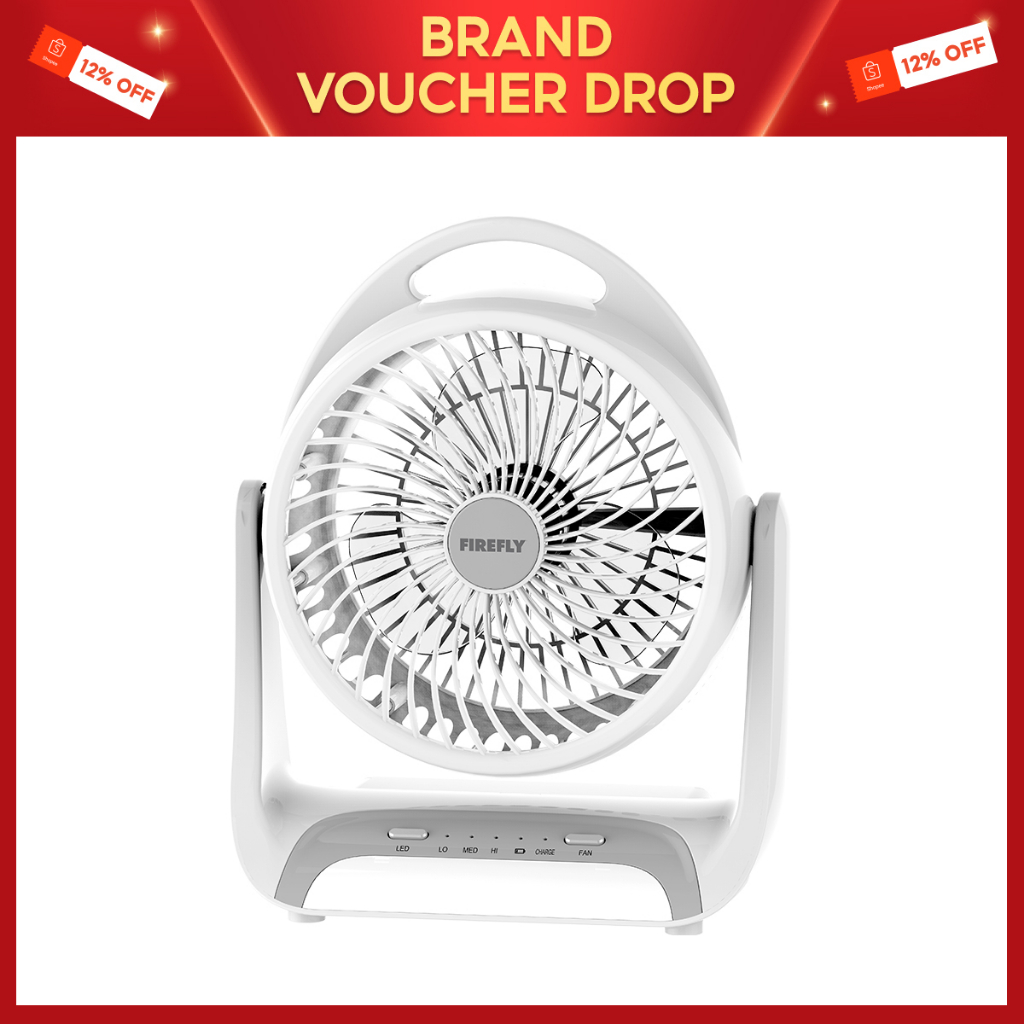 Firefly Mini Table Fan with Built-in Dimmable Emergency Light - FEL628 ...