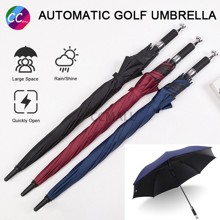 Auto Open Golf Umbrella high quality Big Size 27inches black uv with ...