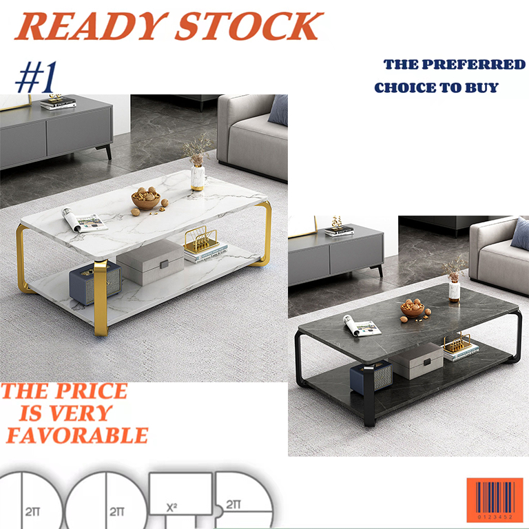 COD Coffee Table 2 Layers Sofa Side Table Modern Center Table Marble ...