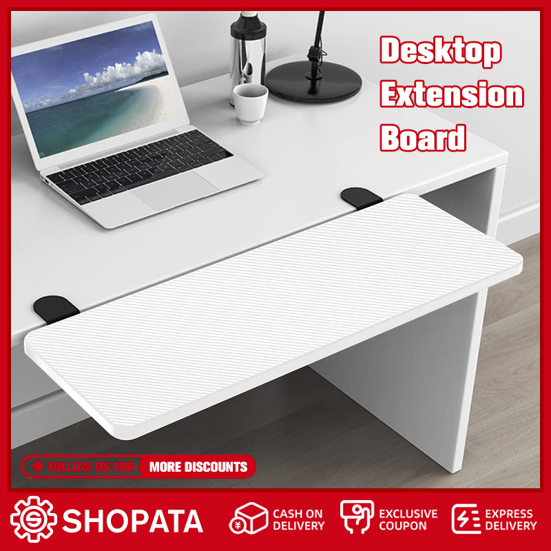 Shopata foldable ergonomics desk extender tray clamp on keyboard drawer ...