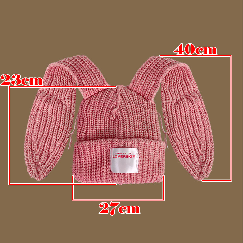 From PH Rabbit Long Ear Hat Funny Hat Fluffy Winter Cap Warm Knit ...