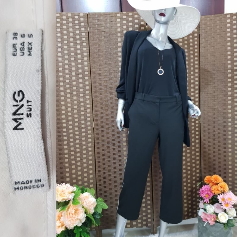 MANGO SUIT black high rise trouser/pants | Shopee Philippines