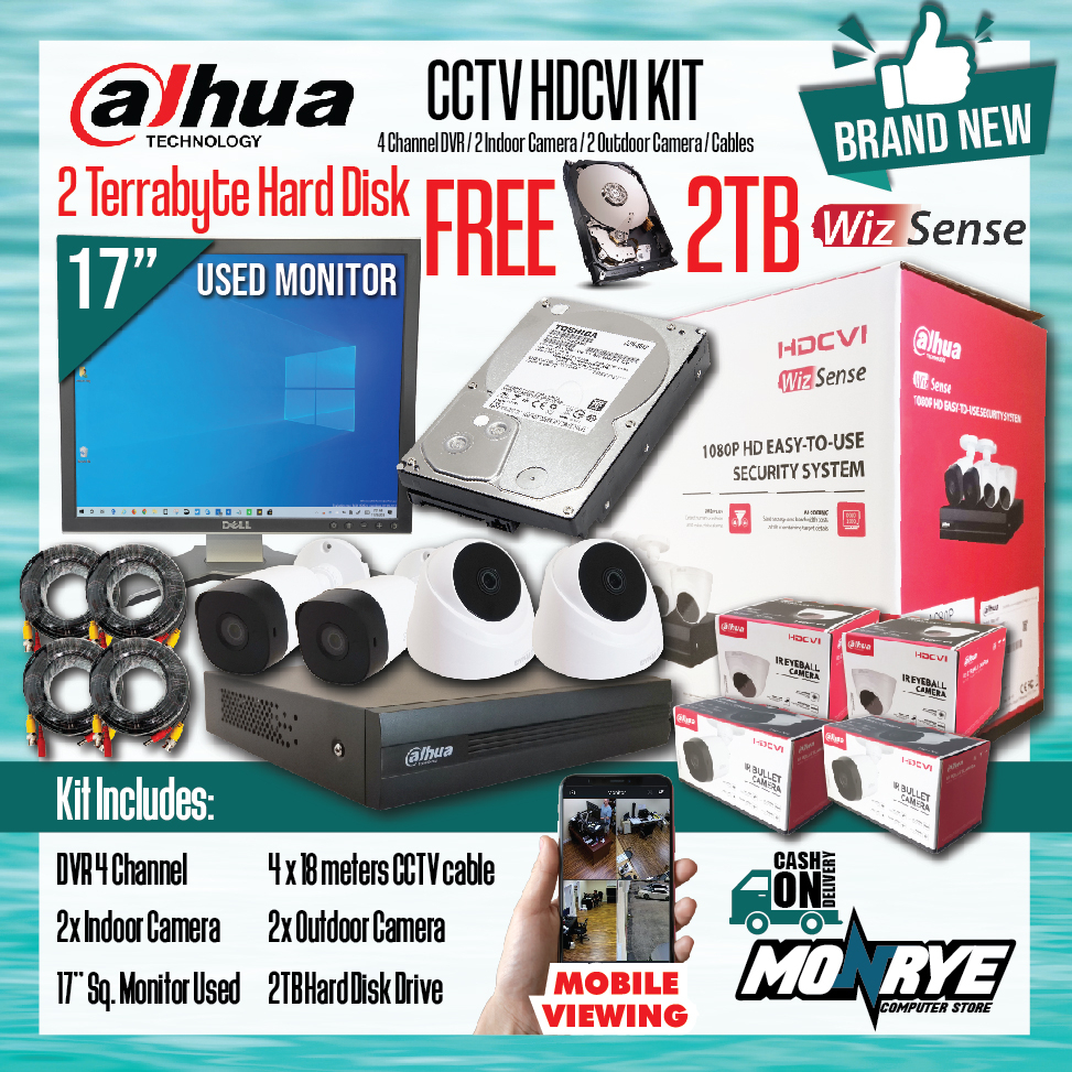 DAHUA CCTV HDCVI KIT Complete Set / BRAND NEW DVR 4 Channel / FREE 2 ...