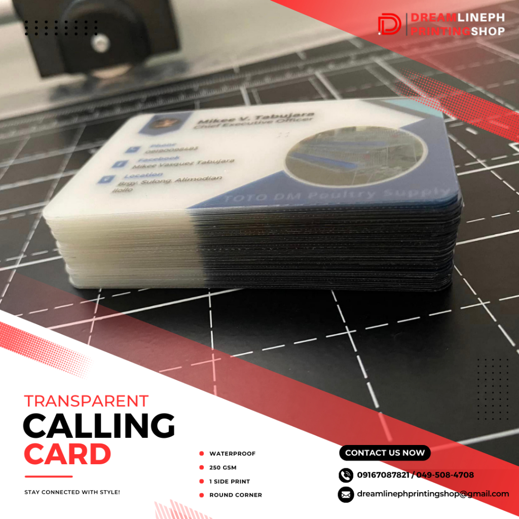 Transparent (Frosted) Calling Card FREE LAYOUT | Shopee Philippines