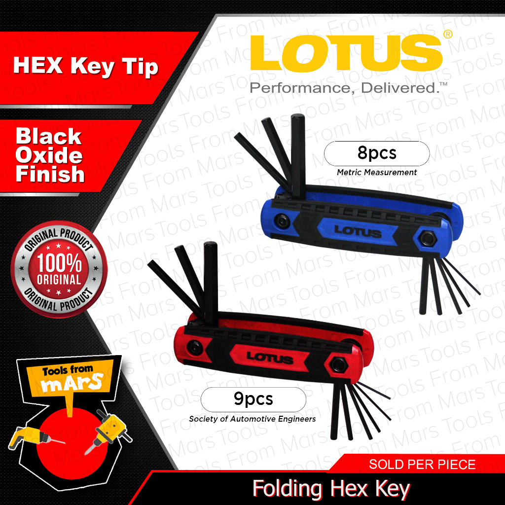 LOTUS Folding Hex Key Set 8PCS (MET) | 9PCS (SAE) | Torx Key 8PCS Allen ...