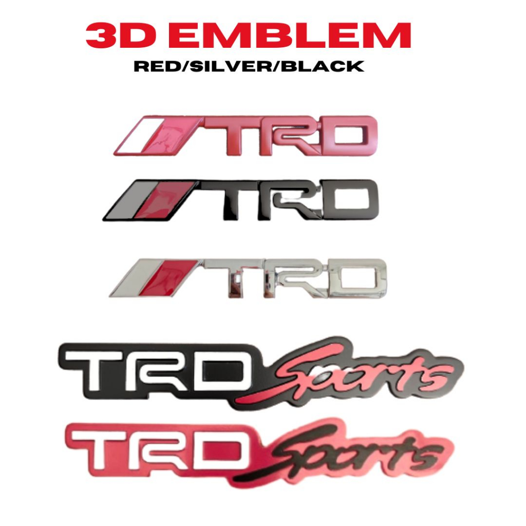 TRD /TRDSPORT Emblem Metal Sticker waterproof Sticker | Shopee Philippines