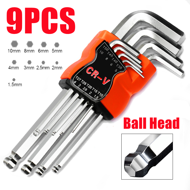 9PCS/set Hex Key flower type Ball End Torx Key star alen Allen Wrench ...