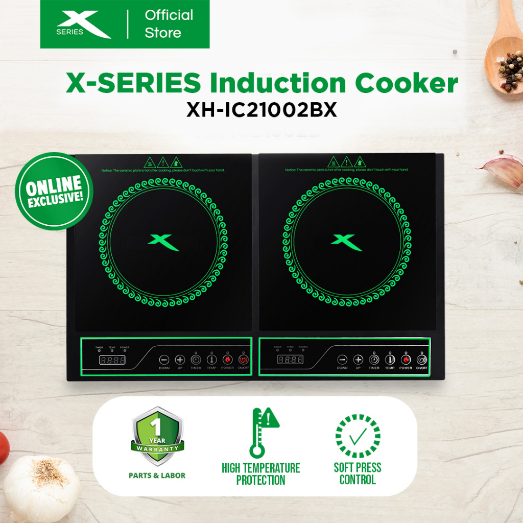 X-SERIES Double Burner Induction Cooker w/ Automatic Shut Off & Digital ...