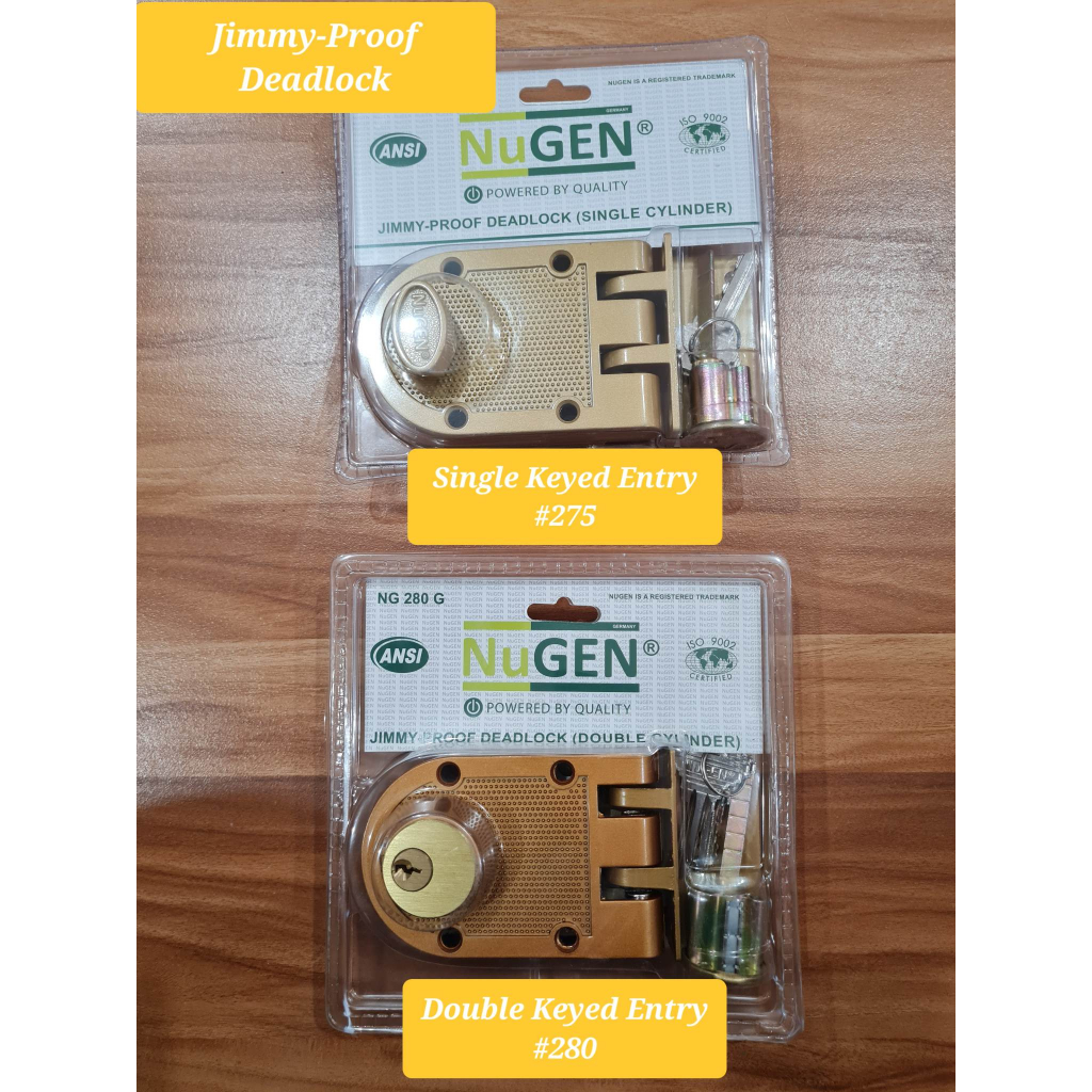 Jimmy Proof Deadlock Single / Double Keyed Entry Sliding Door Lock ...