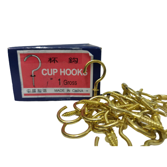 Cup Hooks Gold Brass (PER BOX) | Shopee Philippines