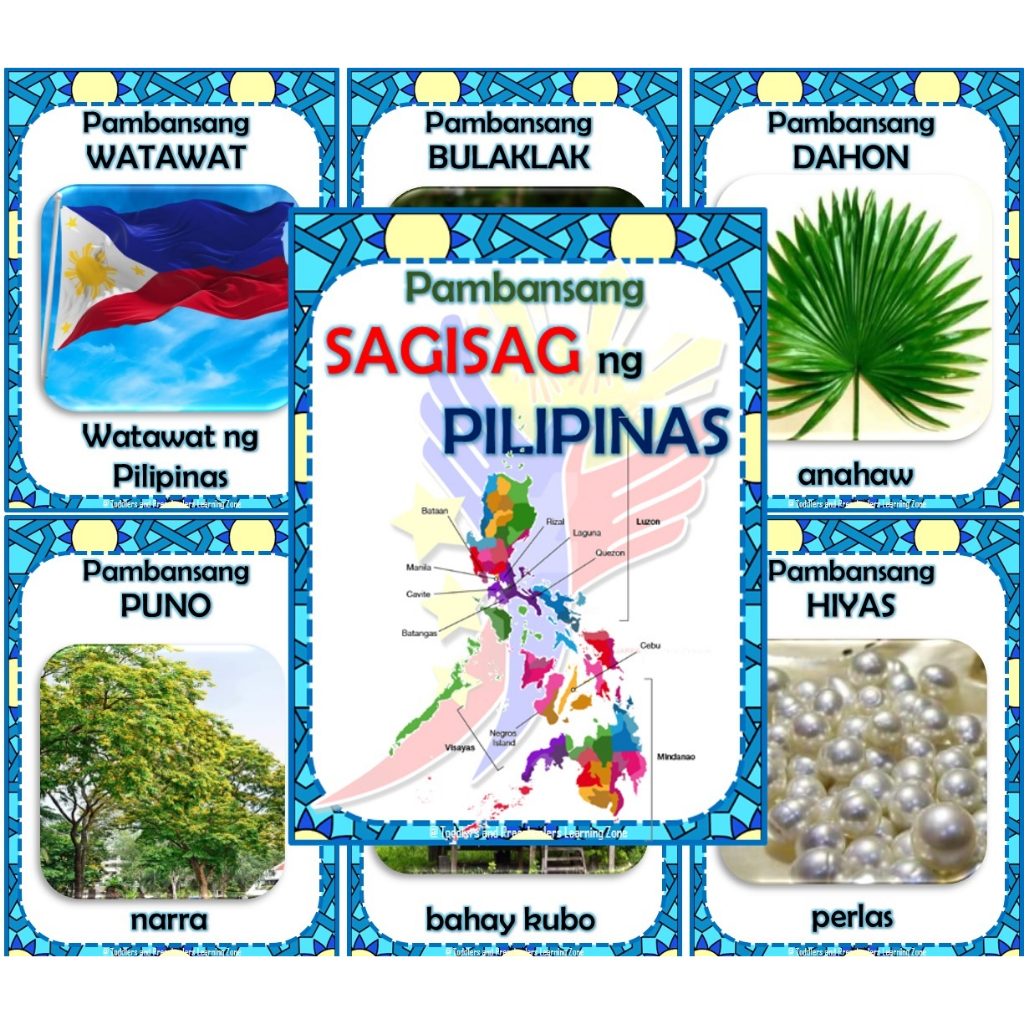 Philippines Symbols | Pambansang sagisag | 30 cards | 3x4inches|Flash ...