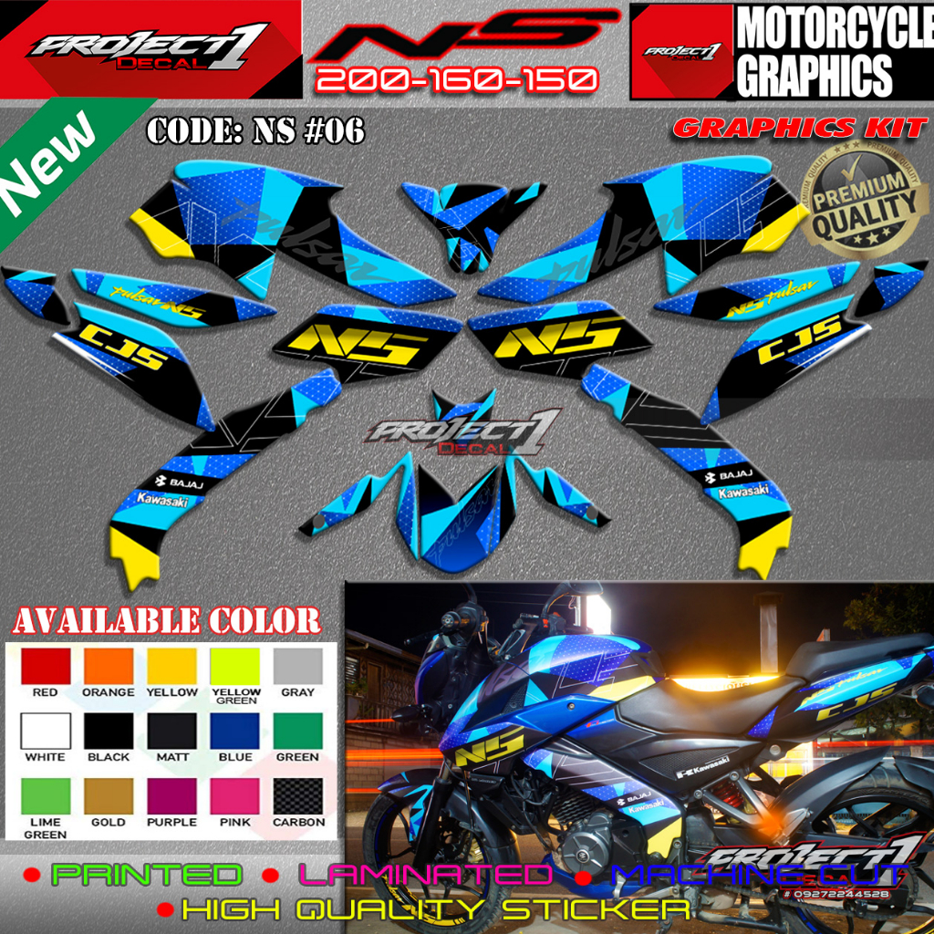 Kawasaki NS full decal graphics kit ( 200-160-150 compatible ) | Shopee ...