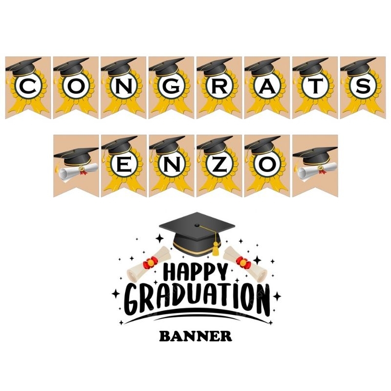 Congratulations Graduate Graduation Party Banner Cupcake Cake Topper ...