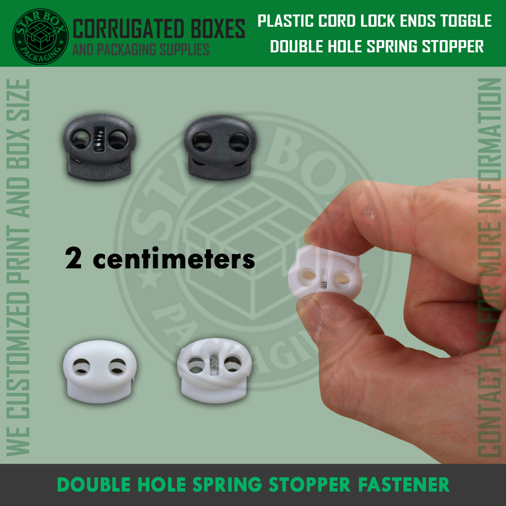 Starbox (10pcs per PACK) Double hole flat cord CORD STOPPER lock ...