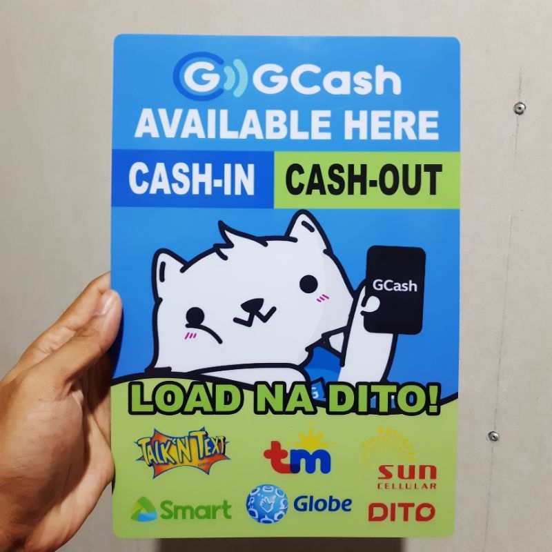 LOAD ALL NETWORKS PLUS GCASH SIGNAGE PVC TYPE OR PLASTIC LAMINATED ...