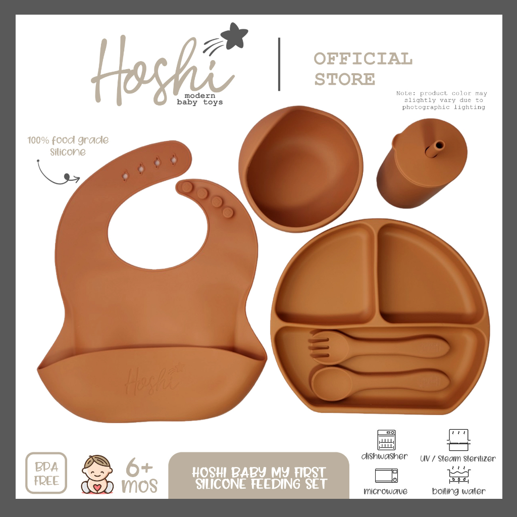Hoshi Baby My First Silicone Feeding Set for Baby, 100% Food Grade ...