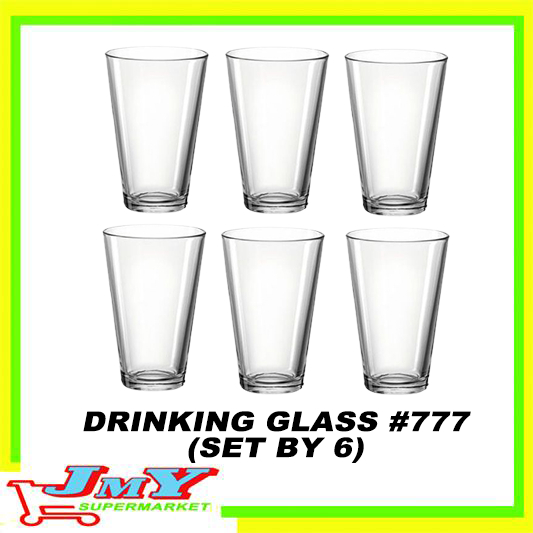 JMY TRANSPARENT DRINKING GLASS / BASO 110W/777 (SET BY 6) | Shopee ...