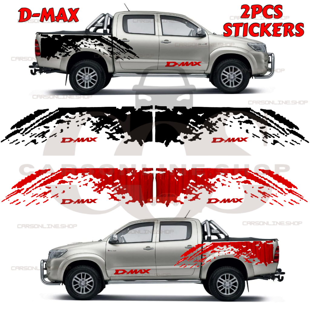COS 2Pcs ISUZU D-MAX Car Body Side Sticker Truck Decal Vinyl Flame ...