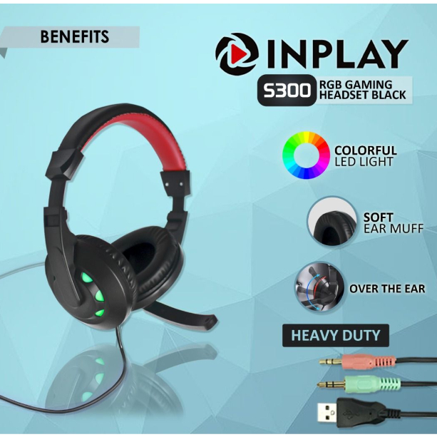 Inplay S300 RGB Gaming Headset With Mic Headphone For PC and Laptop ...