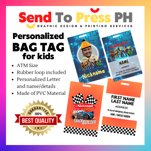 Personalized Bag Tag / Luggage Tag with Ready Made Design (KID'S - MALE ...