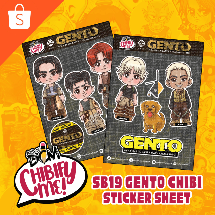 P-POP SB19 GENTO Chibi Waterproof Sticker Sheet | Shopee Philippines
