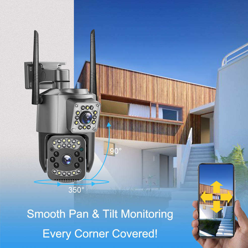 V380 Pro CCTV Camera dual lens Wi-Fi Wireless Outdoor Ip Security 4K 8Mp Night Vision two-way ...