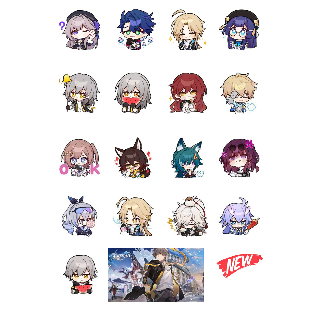 15 Pcs HONKAI STAR RAIL Diary Journal Stationery VINYL Scrapbooking ...