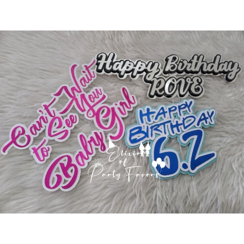 Customized Cake Topper Birthday Anniversary Christening Topper | Shopee ...