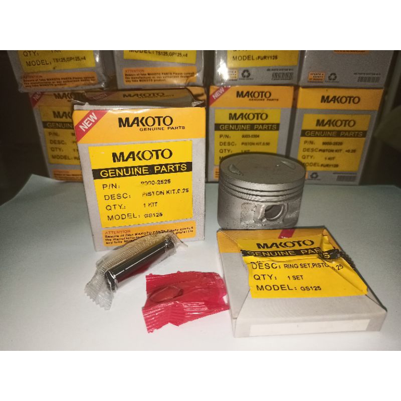 GS 125 PISTON KIT STD/ 0.25 MAKOTO (100% MAKOTO GENUINE PARTS) | Shopee ...