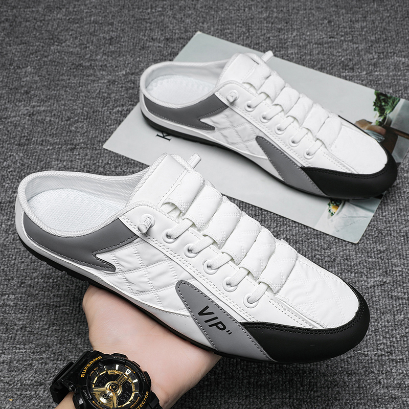 DBEXPLO Korea Half Shoes for Men Fashiona Versatile Casual Shoes Canvas ...