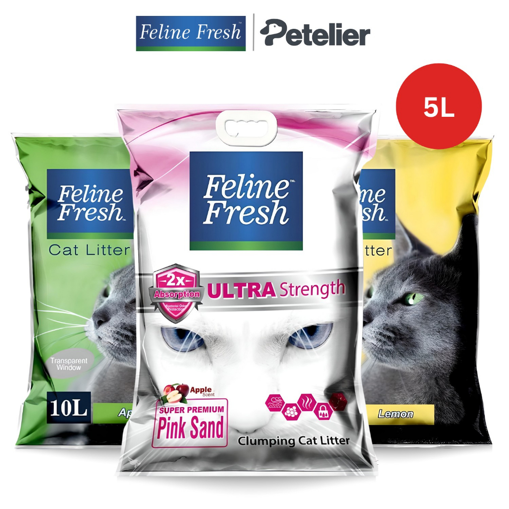 Feline Fresh Cat Litter Sand 5L, Super Premium Pink Clumping, Dust-Free ...