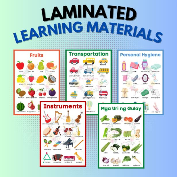 LAMINATED LEARNING MATERIALS A4 SIZE | Shopee Philippines