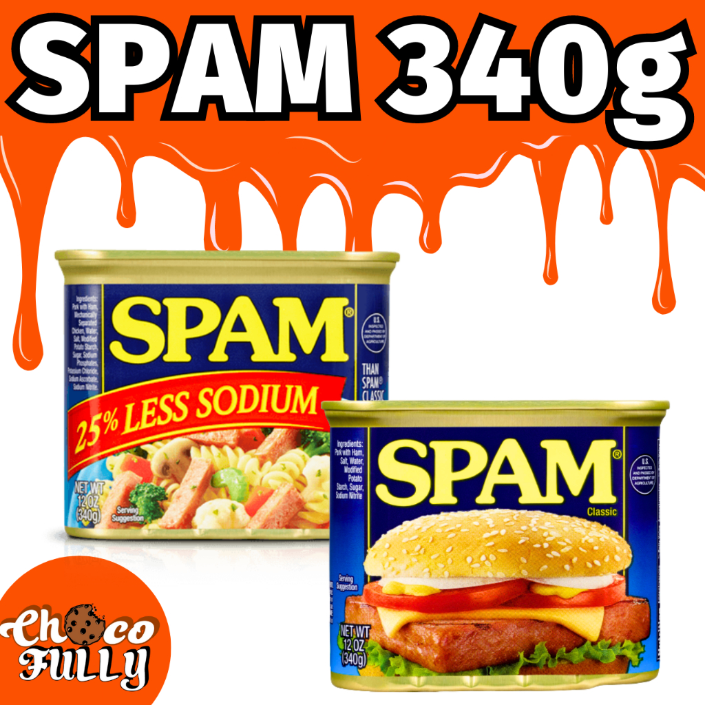 SPAM Luncheon Meat 340g - Classic, Less Sodium | Shopee Philippines