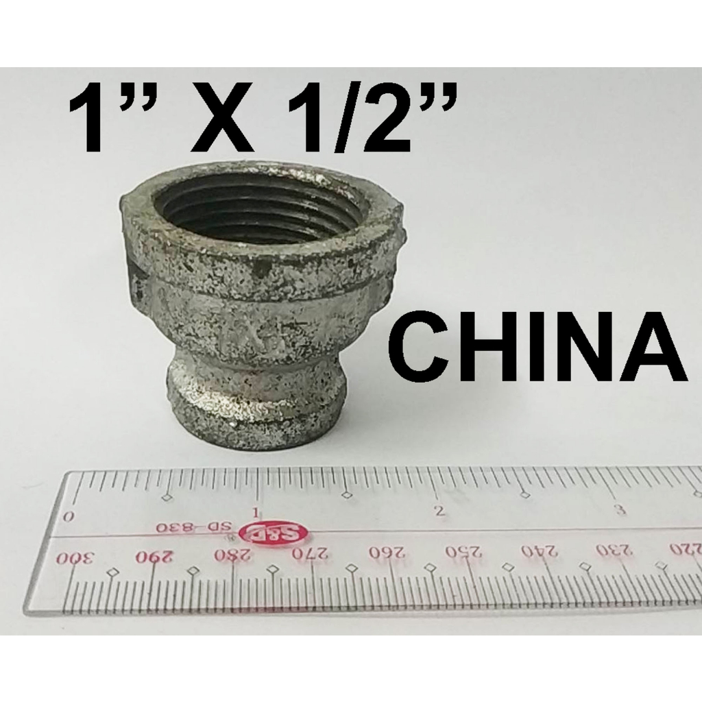 CHINA GI BELL REDUCER 1" X 1/2" THREADED SCREW TYPE GALVANIZED IRON ...