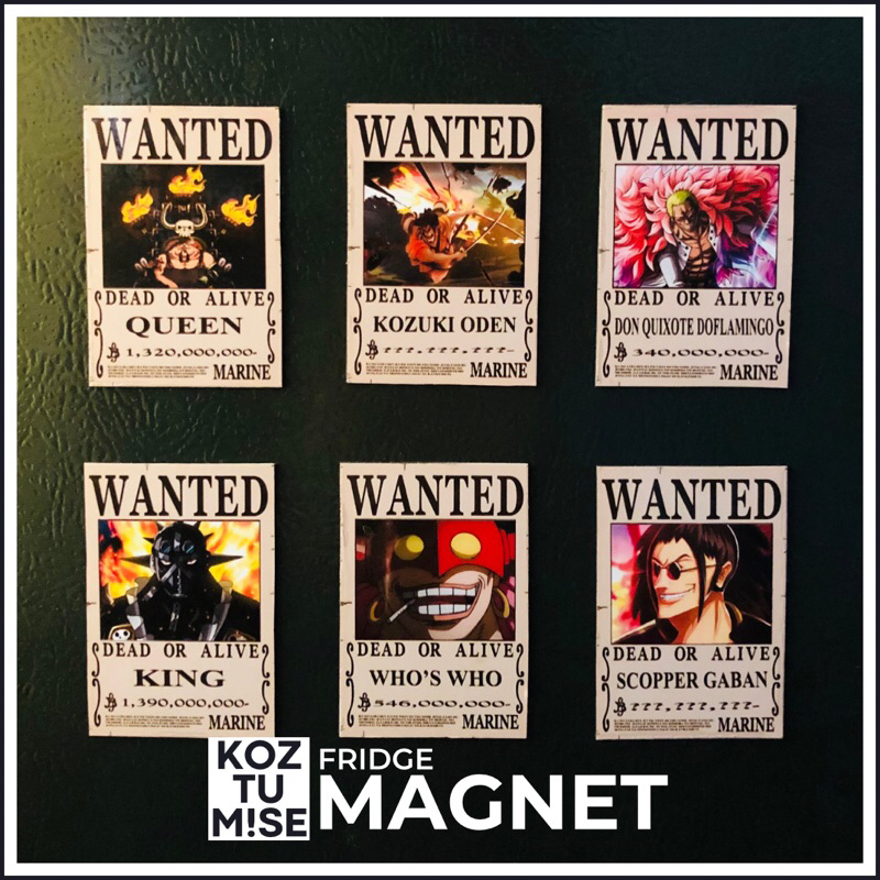 One Piece Wanted Posters Collectibles Fridge Manget / Ref Magnet ...