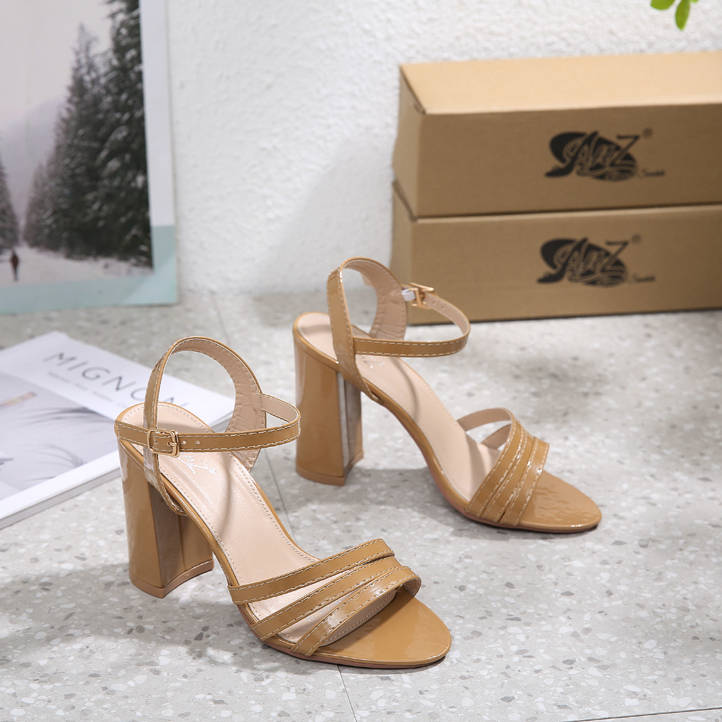 【AhSin】 3 inch Korean Fahion Pointed Block Heels High Heels Sandals ...