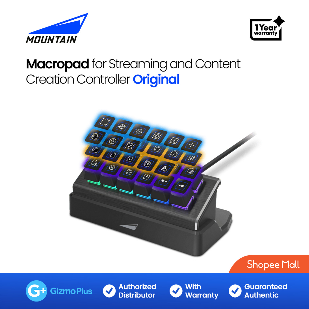 MOUNTAIN MACROPAD - The Streaming and Content Creation Controller w/ 12 ...