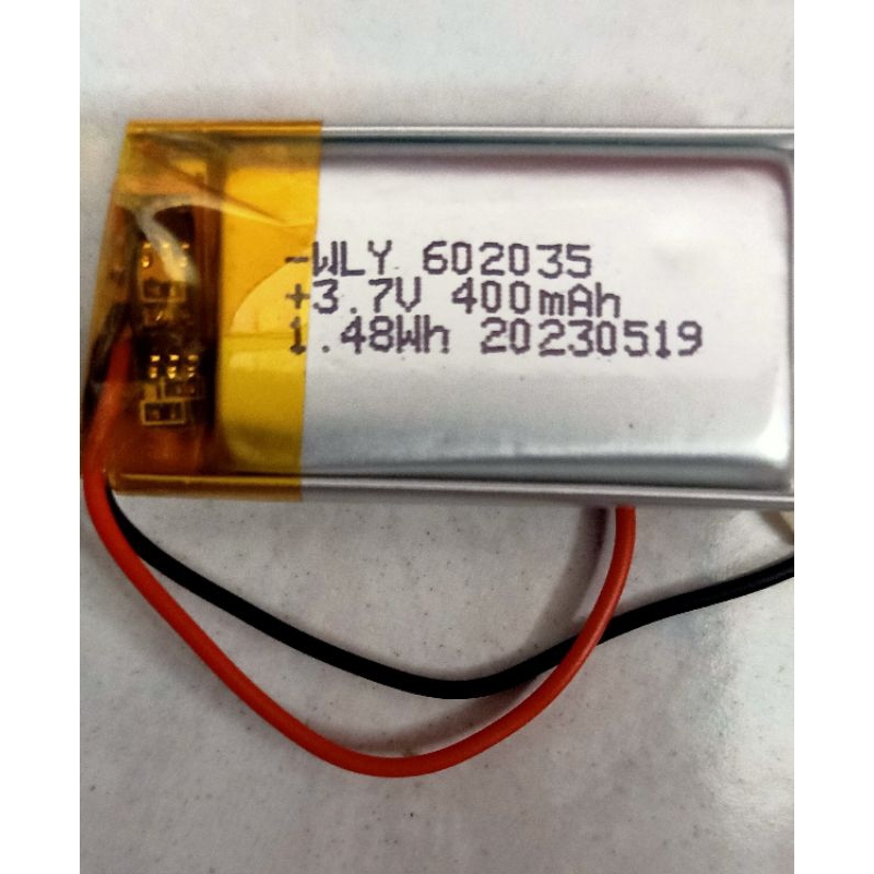 Lithium Polymer 602035 3.7V 400mAh Rechargeable Battery | Shopee ...