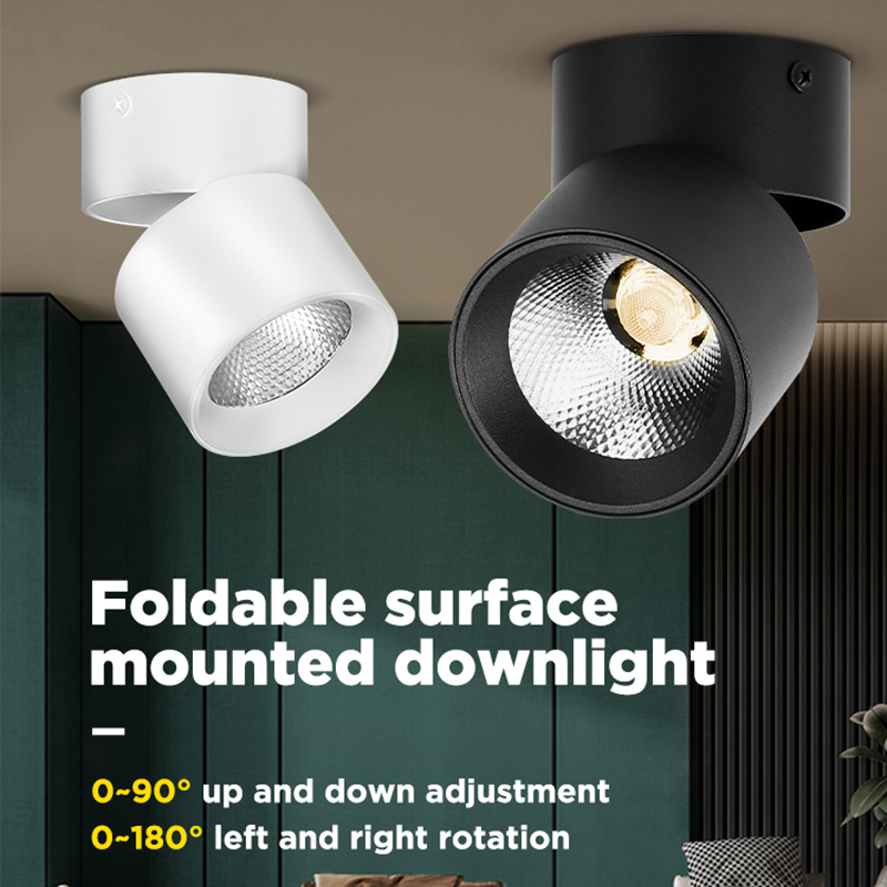 Tri-Color LED Downlight Foldable Spotlight Pin Light COB Track Light ...