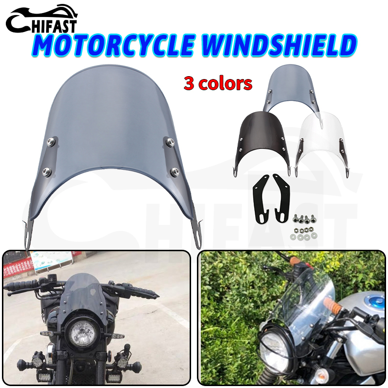 HIFAST Motorcycle Windshield Headlight Windshield Instrument Visor ...