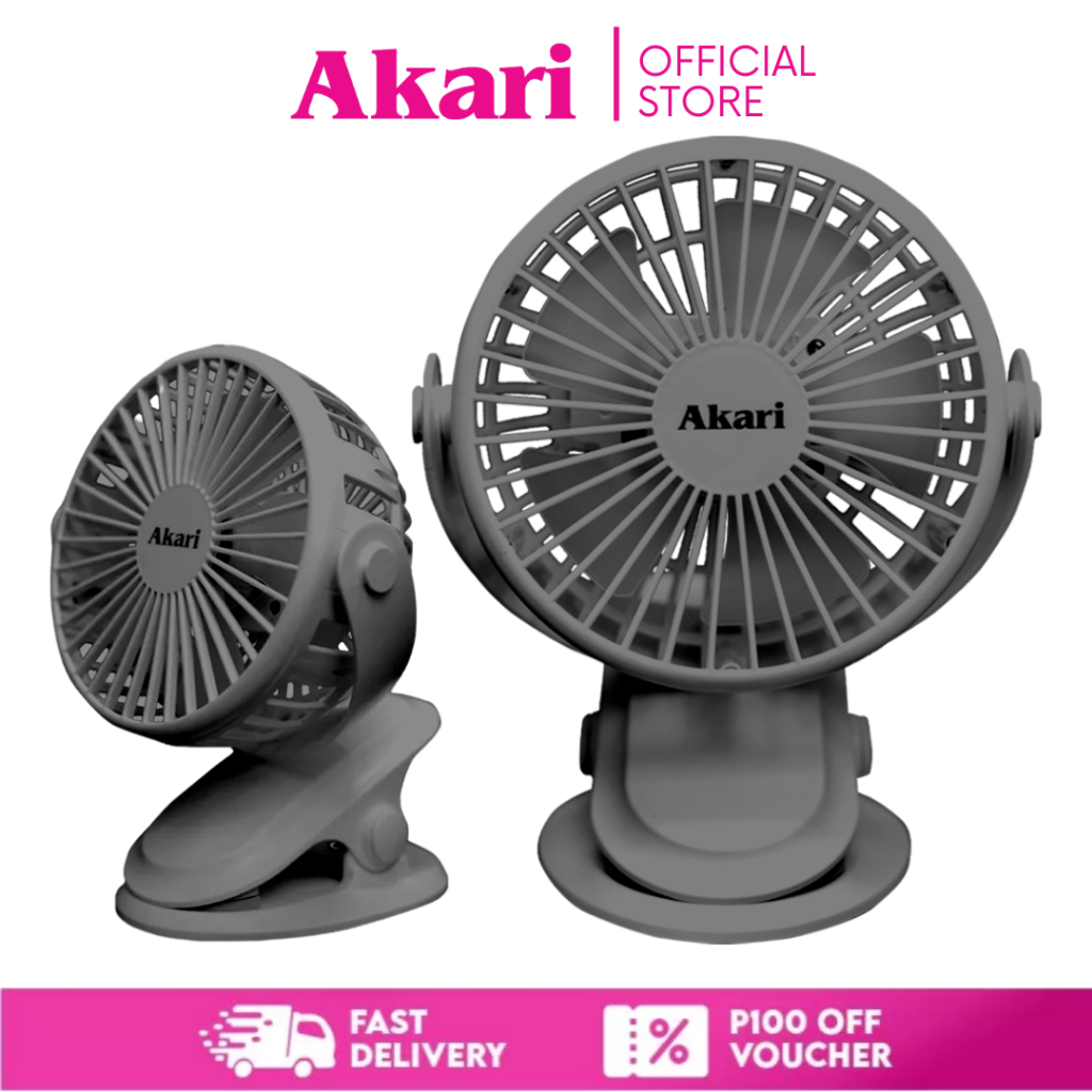 Akari 5" Rechargeable Clip Fan w/ LED (AJF-5025) | Shopee Philippines