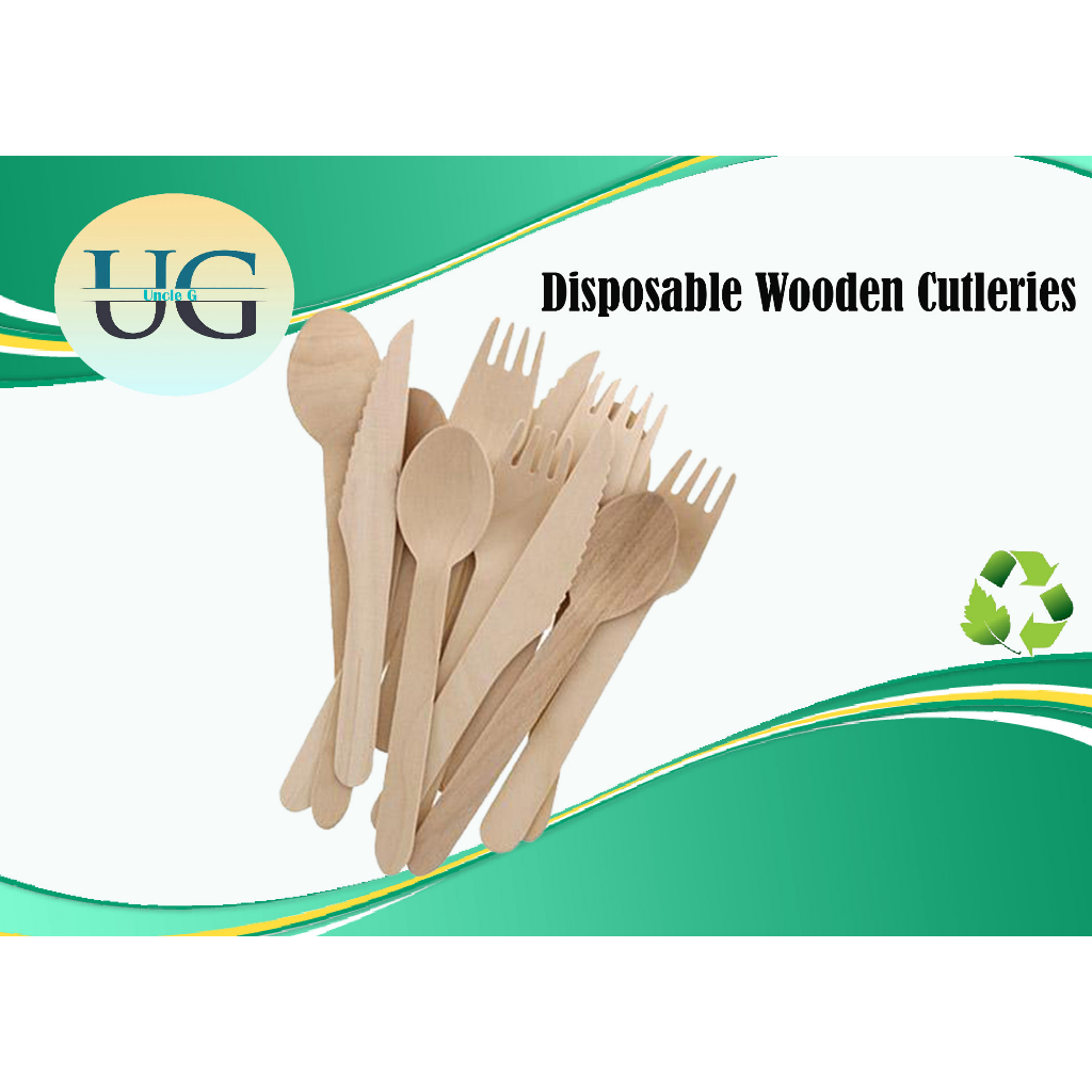 Wooden Small Spoon (50PCS) F02/S05/S06 Disposable Wooden Cutleries made ...
