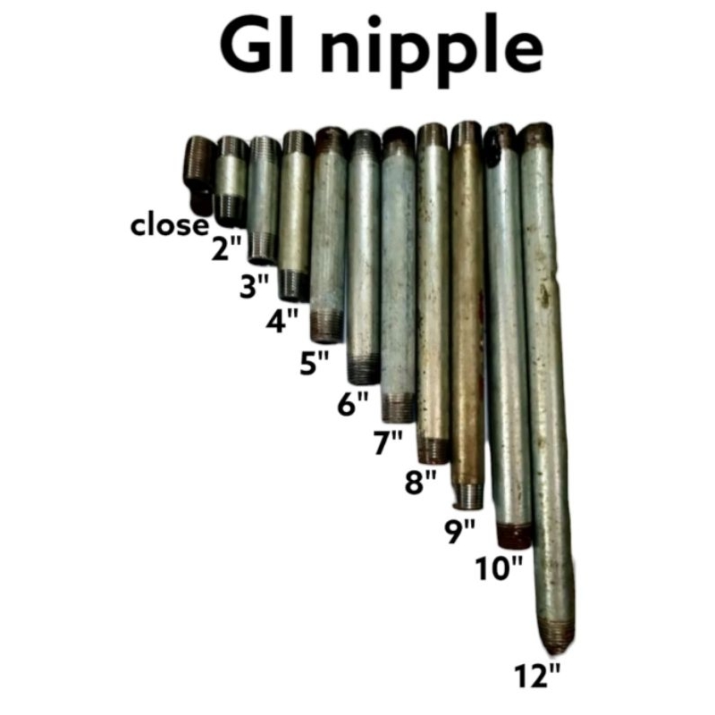GI Nipple 1/4 and 3/8 s40 galvanize | Shopee Philippines
