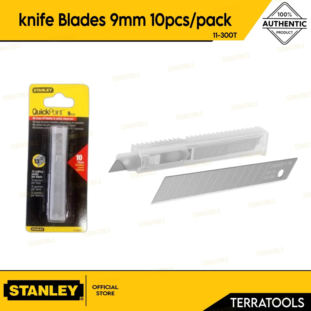 STANLEY Quick Point 9mm Snap-off Blades (11-300T) / Cutter Blade Refill ...