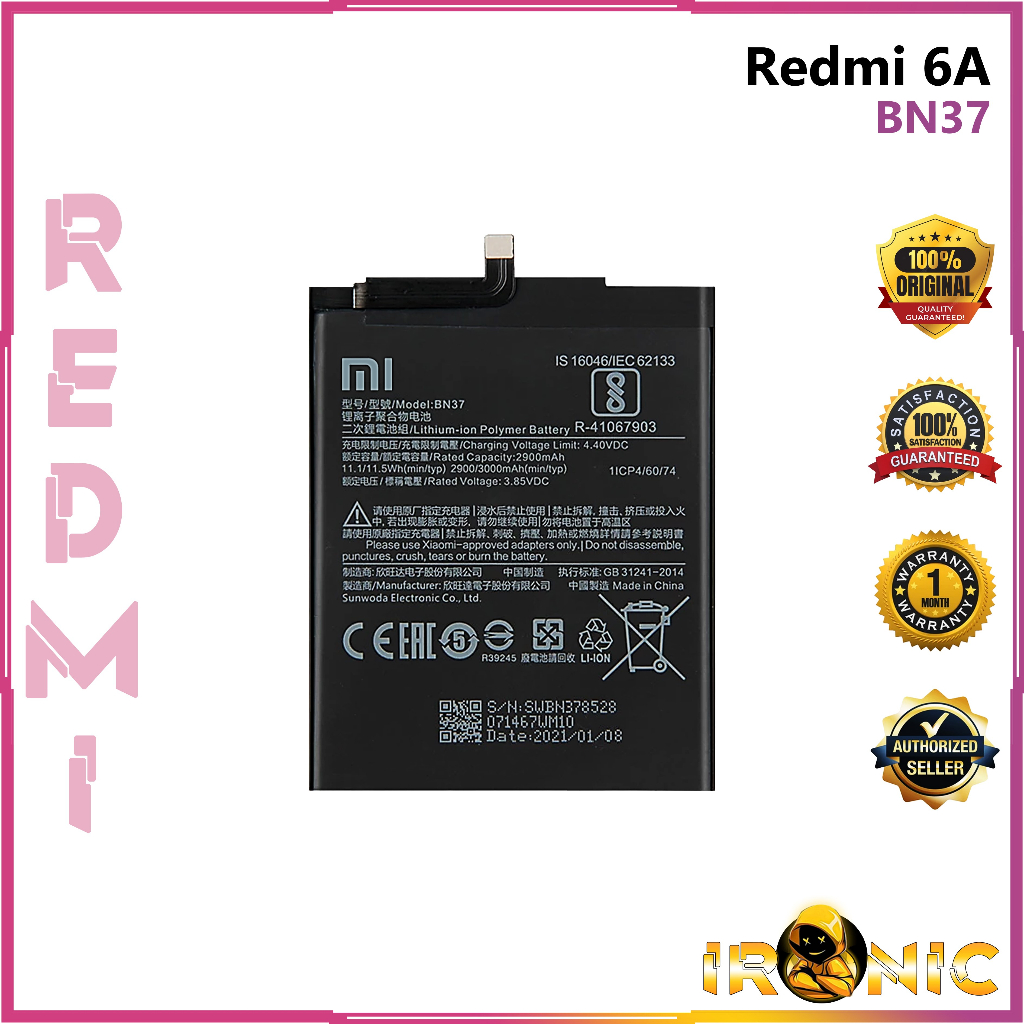 Redmi 6A Battery Model BN37 Original Equipment Manufacturer | Shopee ...