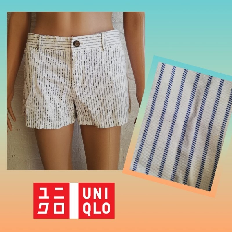 Uniqlo Mid Rise Striped shorts /SL | Shopee Philippines