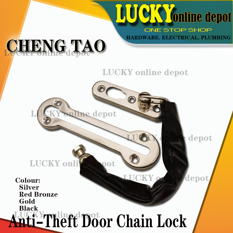 CHENGTAO STAINLESS STEEL ANTI-THEFT CHAIN SECURITY DOOR LOCK (GOLD/RED ...