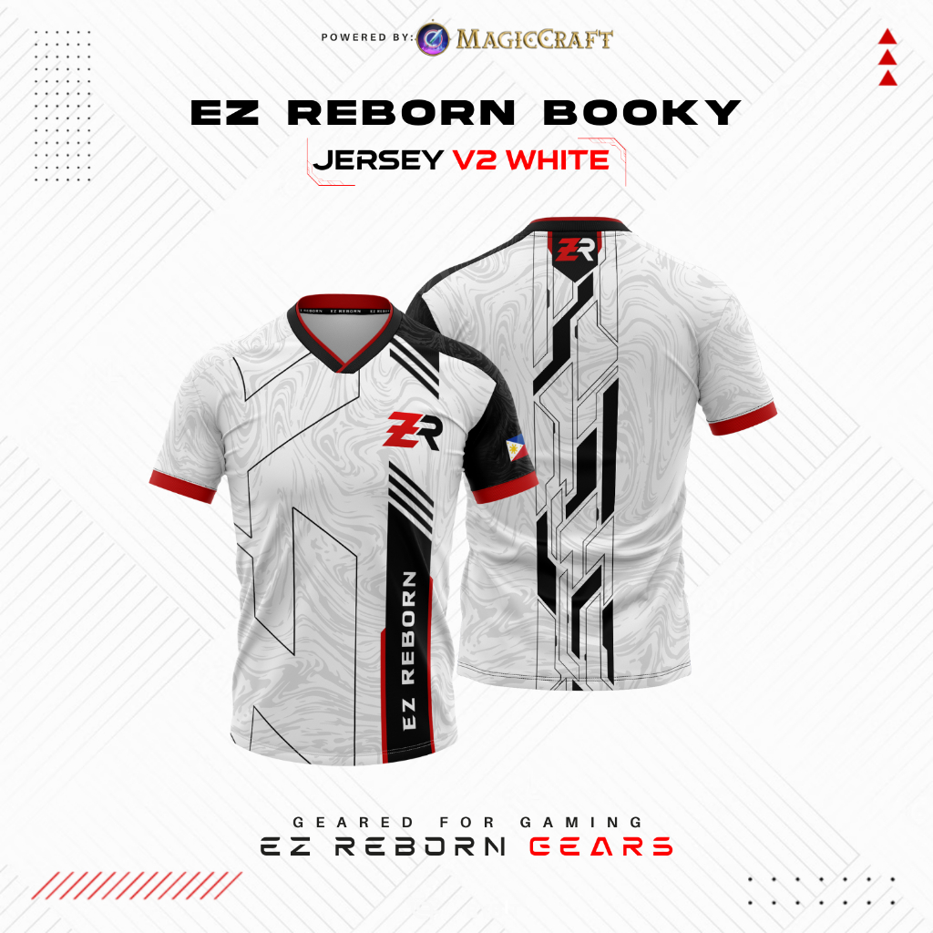 EZR Esports Jersey, V2 White No Nickname, Customizable (Game Logo or ...